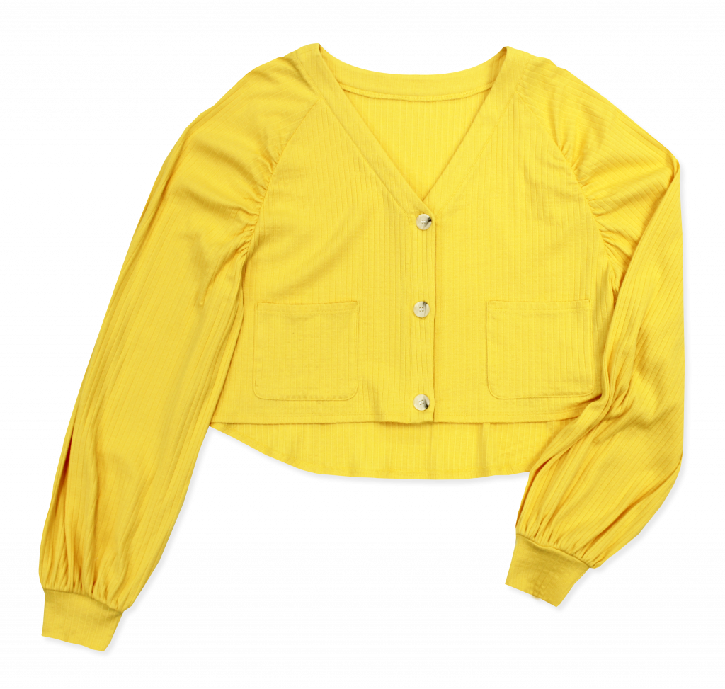 V-Neck Long Puffy Sleeve Cardigan – AMFM