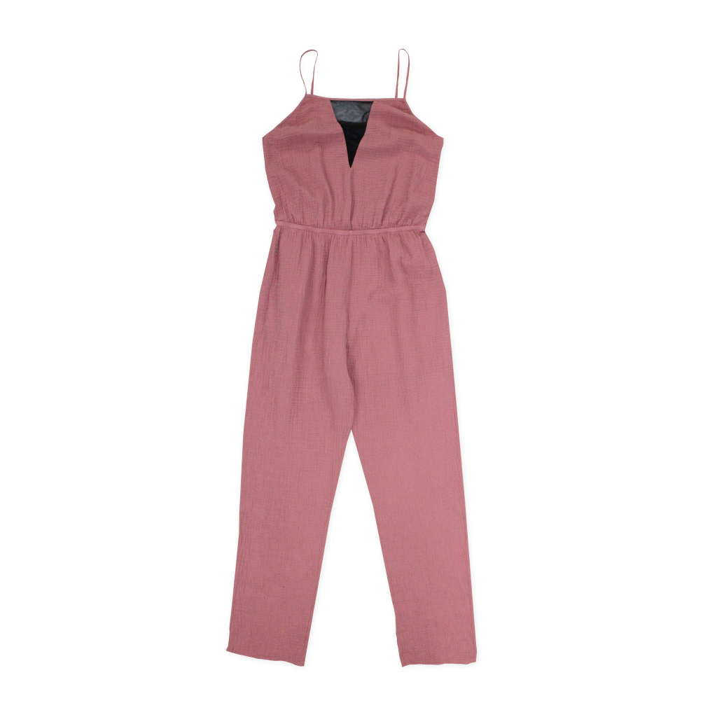 Strap Jumpsuit with Mesh Inset – AMFM